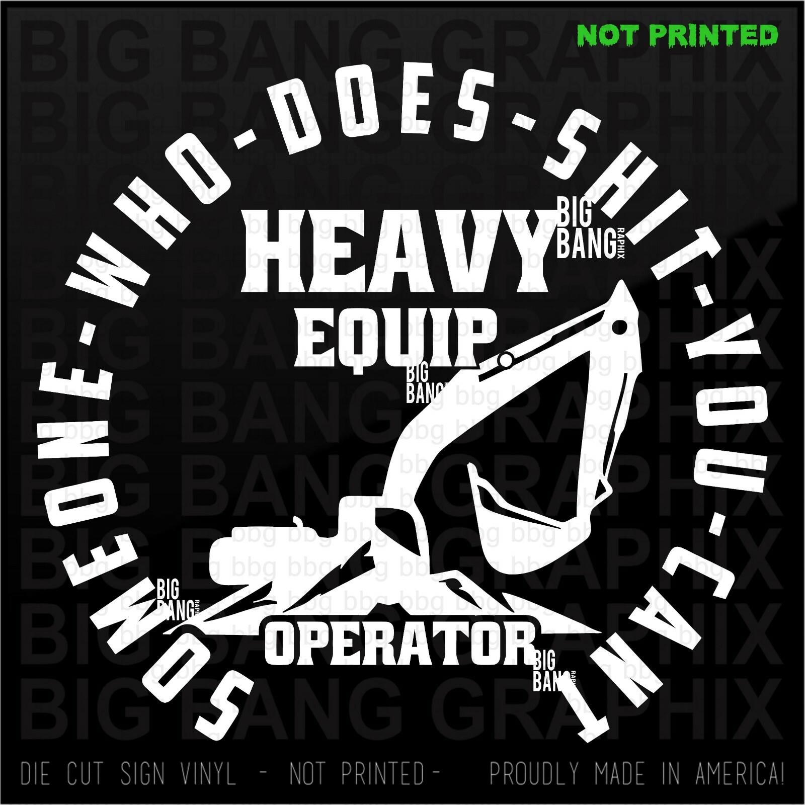 Heavy Equipment Operator Decal Sticker Dad Gift VINYL Die Cut Lettering ...