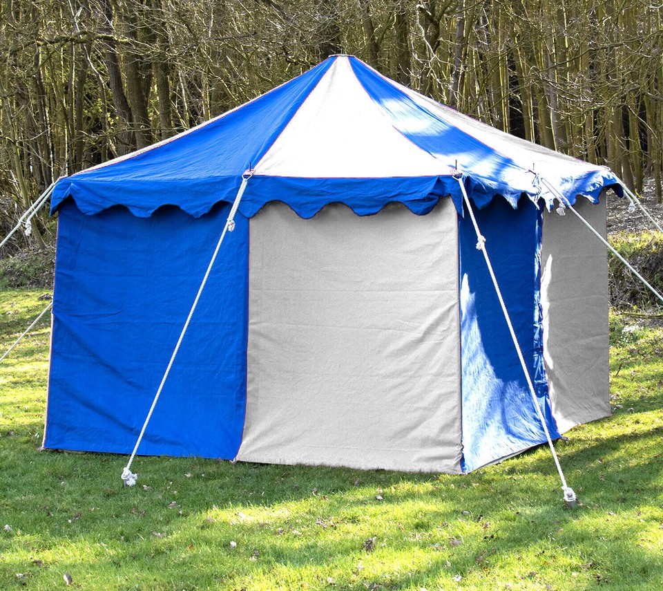 Camping Tent Medieval Knight Harold square Blue- White Water proof Tent ...