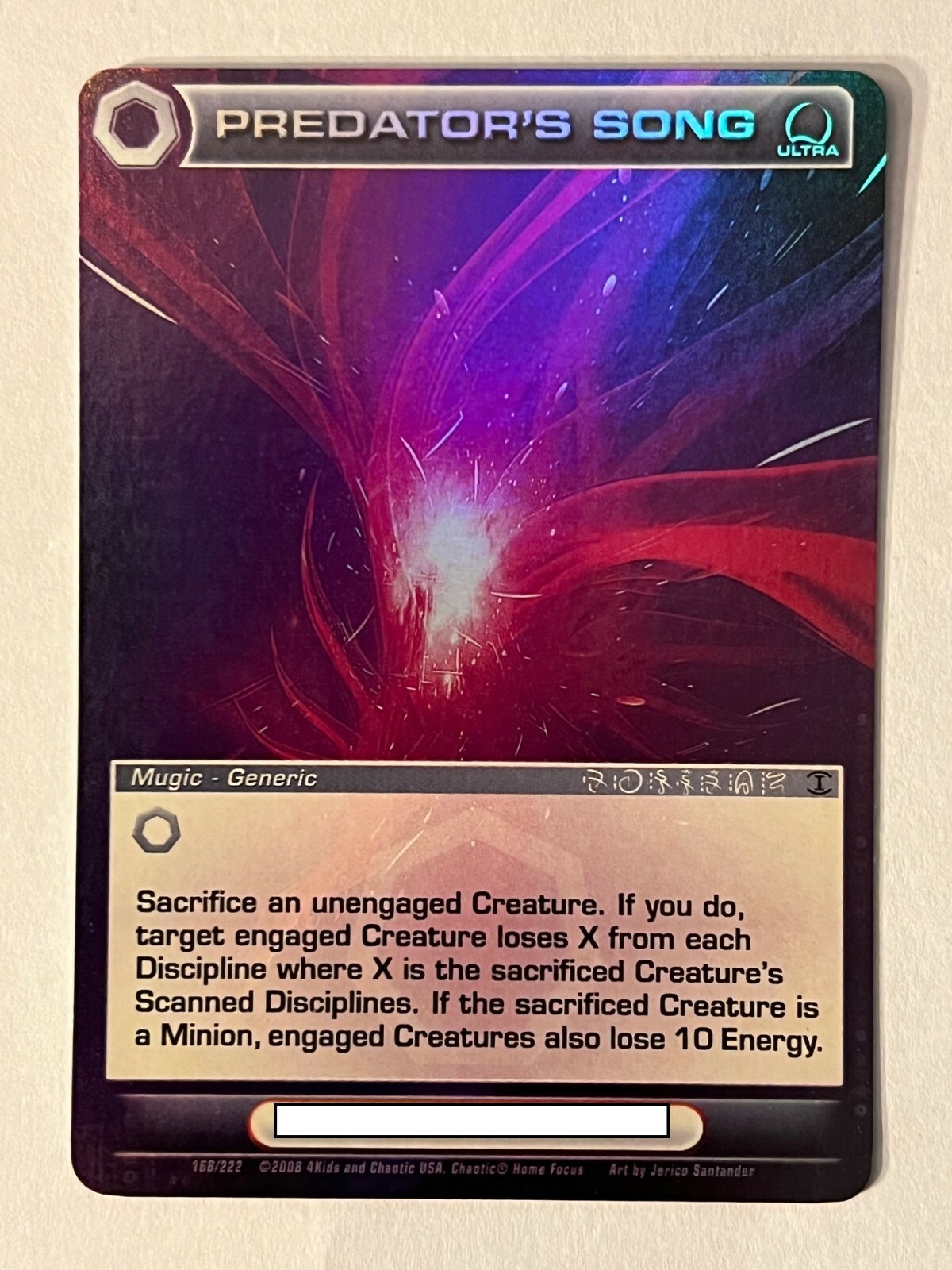Chaotic 168/222 Predator's Song Ultra Rare Holo Foil Mugic Card | eBay
