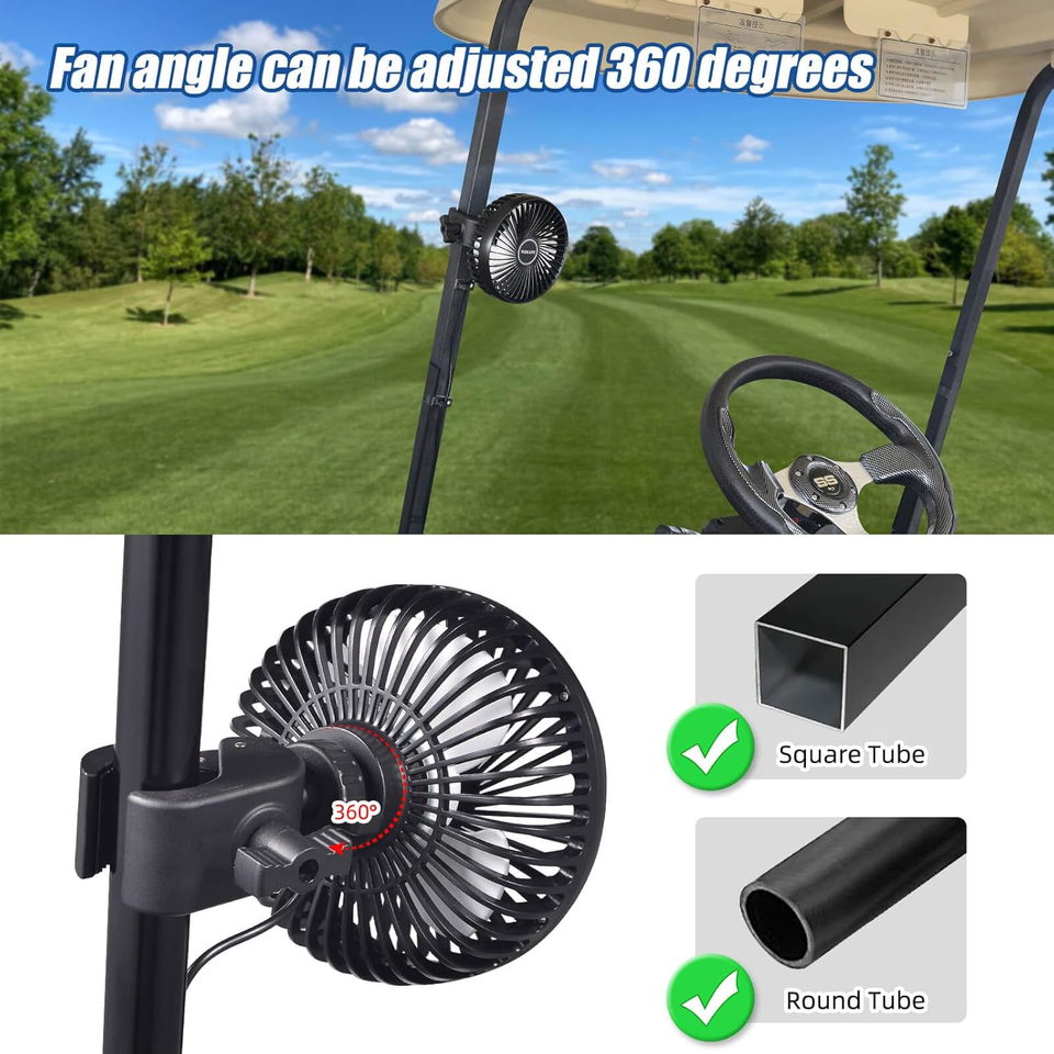 Golf Cart Fans for Golf Cart Accessories,3-speed Settings Fit EZGO Club ...