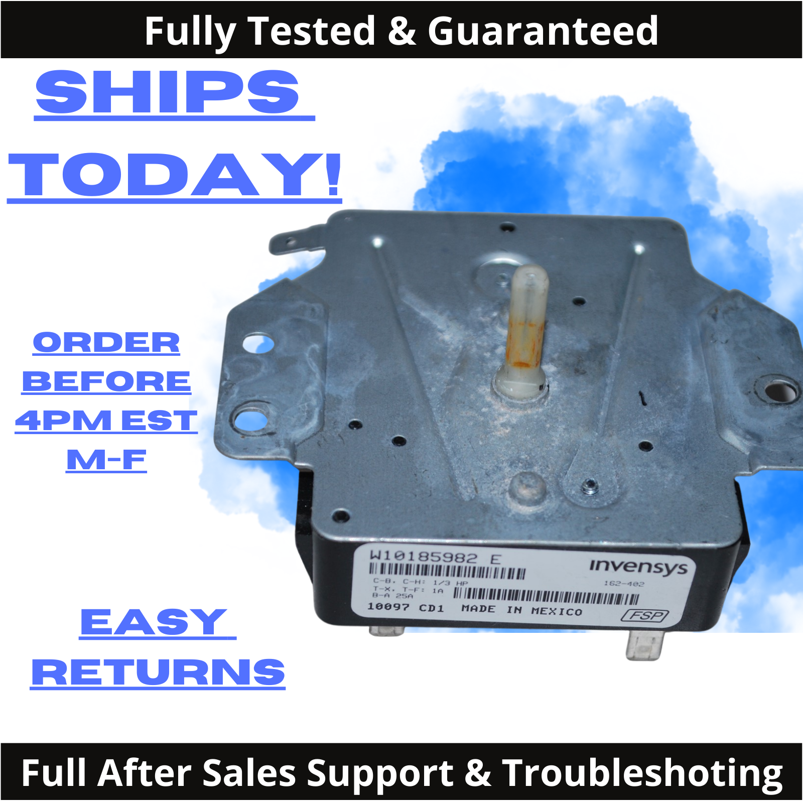 OEM WHIRLPOOL MAYTAG Dryer Timer W10185982E W10185982 WPW10185982 ...