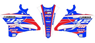 Red White Blue YAMAHA GRAPHICS YZ 250 YZ250 2015 2016 2017 2018 2019 ...