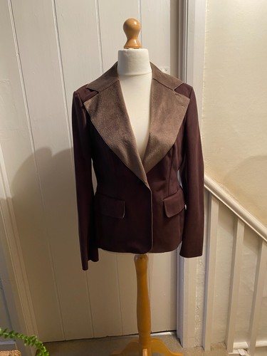 Claudia Strater size 40 brown faux suede one button jacket. Excellent ...