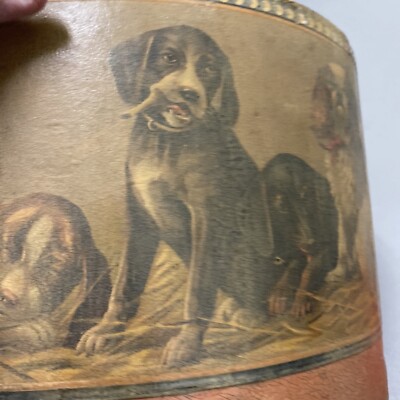 Antique Hat Box Dogs Beagle, Poodle, Needs Work | eBay