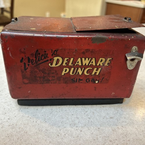 Antique Delaware Punch Salesman Sample Cooler 7"x4"x4" Advertising ...
