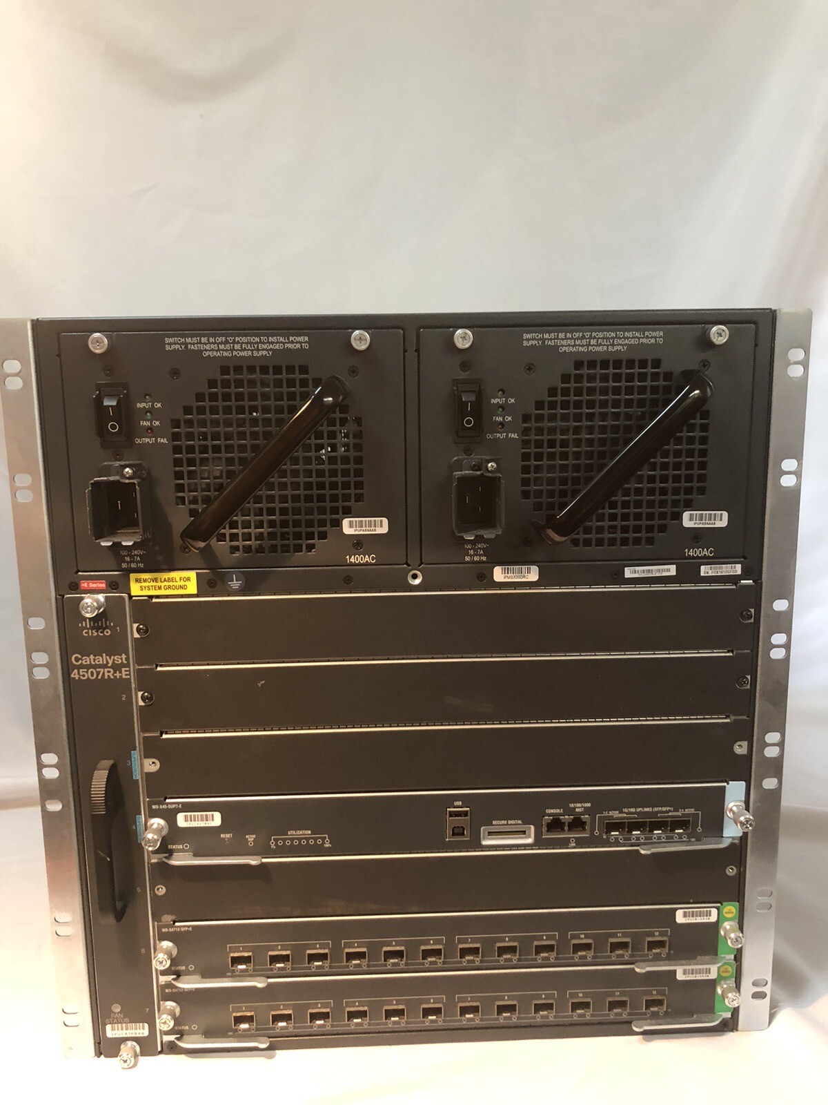 Cisco WS-C4507R+E Catalyst Switch w/WS-X45-SUP7-E 2x WS-X4712-SFP+E 2x ...