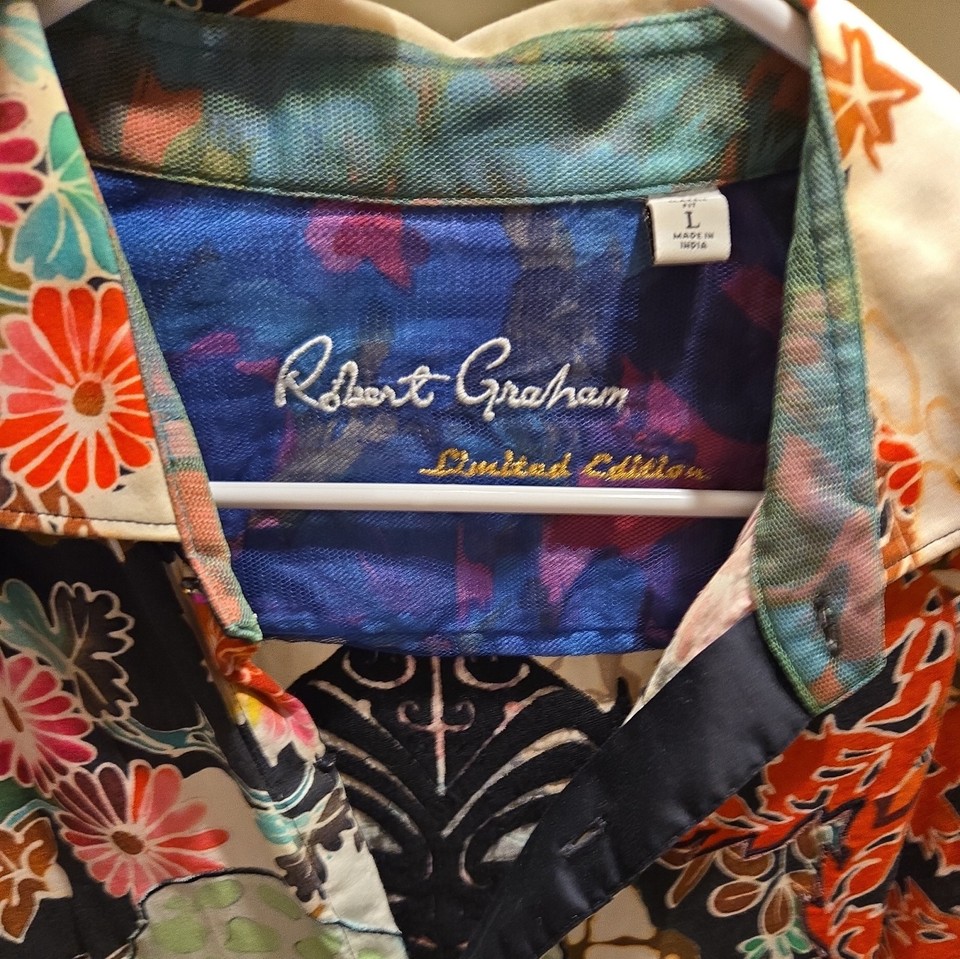 Robert Graham Button Shirt Men Size L MISUNDERSTOOD LIMITED EDITION | eBay