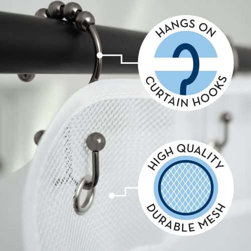 Hanging Mesh Bath Shower Caddy Organizer with 7 Storage Pockets for ...