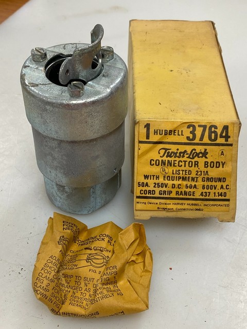 Hubbell 3764 Twist-lock Connector Body 50a 250v for sale online | eBay