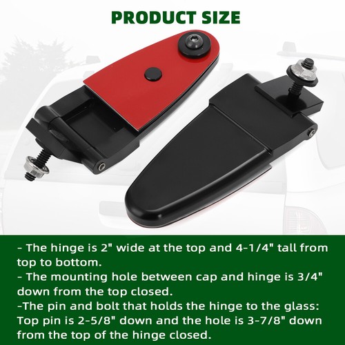 For Truck Cap LEER 2 Glass Rear Door Hinges w/ Hardware 103528 LEER ...