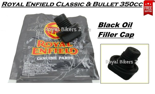 For Royal Enfield Black Classic & Bullet 350cc Genuine Oil Filler Cap ...