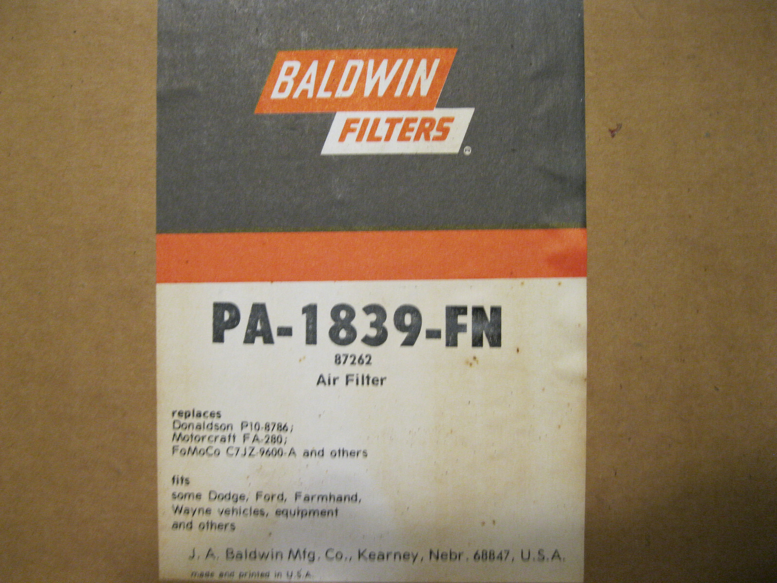 BALDWIN PA1865-FN - Air filter cross reference