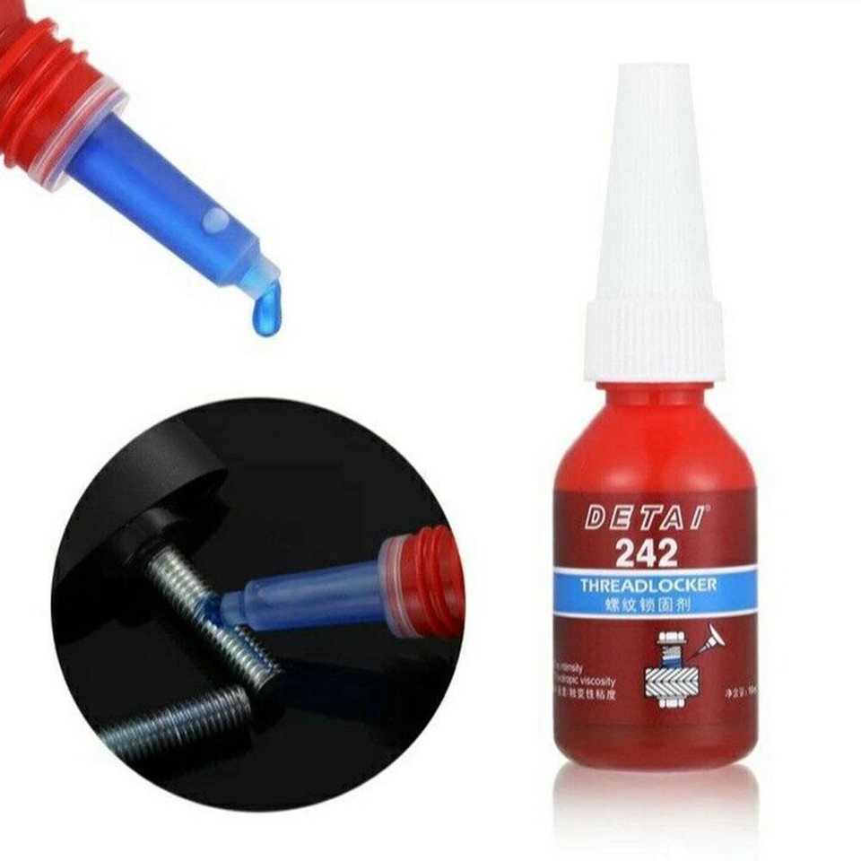 10ml 243CThread Lock Blue Bolt Stud Fast Fix Screw Glue 1 Compound Nut ...