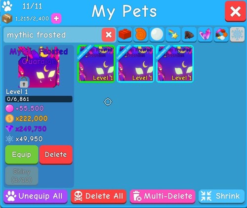 Bubble Gum Simulator MYTHIC Frosted Guardian Quick Cheap ROBLOX BGS ...