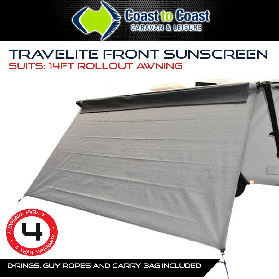 Coast Travelite Front Sunscreen Fits 14ft Rollout Awning Sun Shade Wall ...