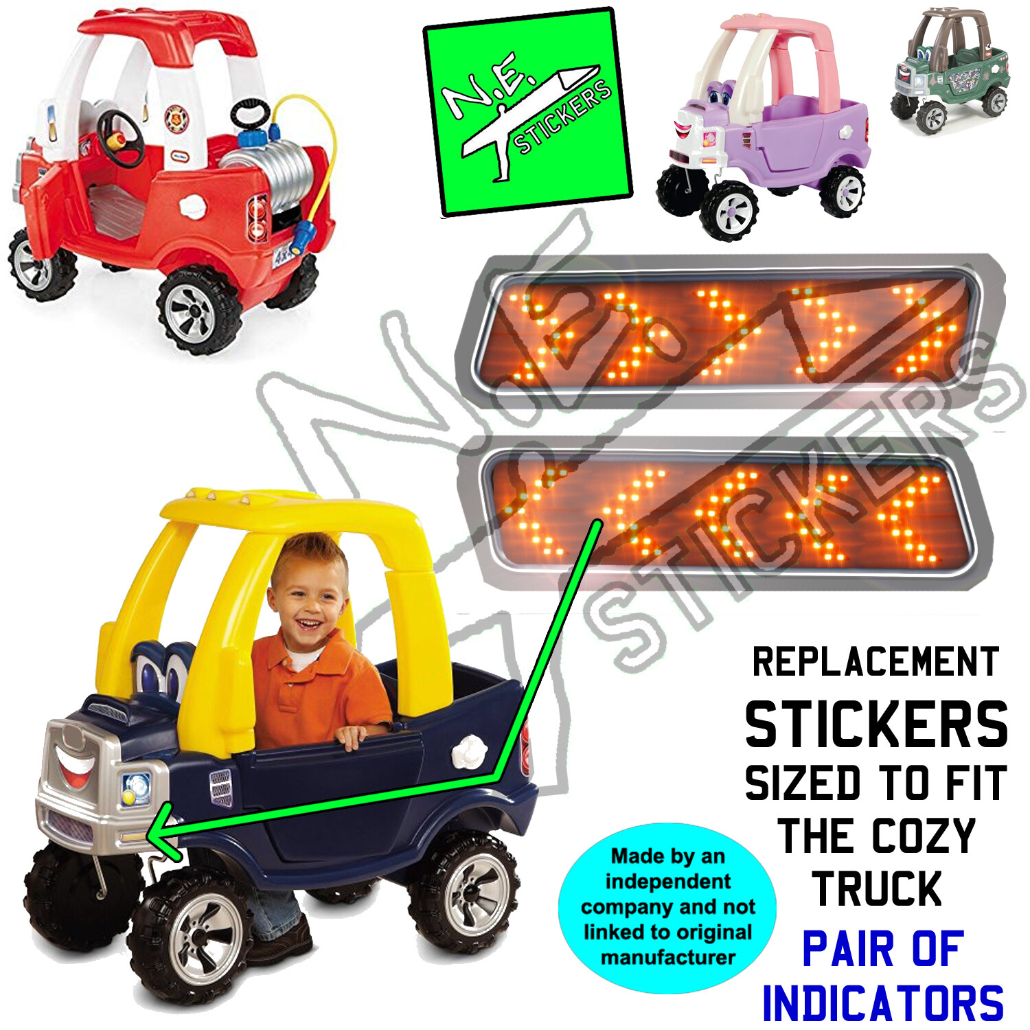 Replacement stickers SIZED TO FIT Little Tikes Cozy Truck Ride On toy ...