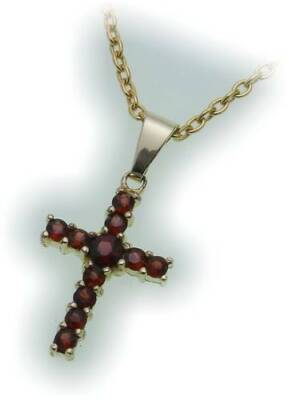 Cross M.Granat IN Gold 333 Granat Cross Pendant Yellow Gold Ladies 9001 ...