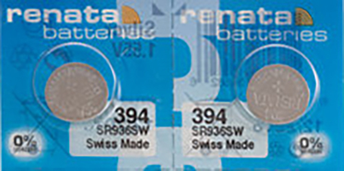 2 x Renata 394 Watch Batteries, 0% MERCURY equivalent SR936SW, Swiss ...