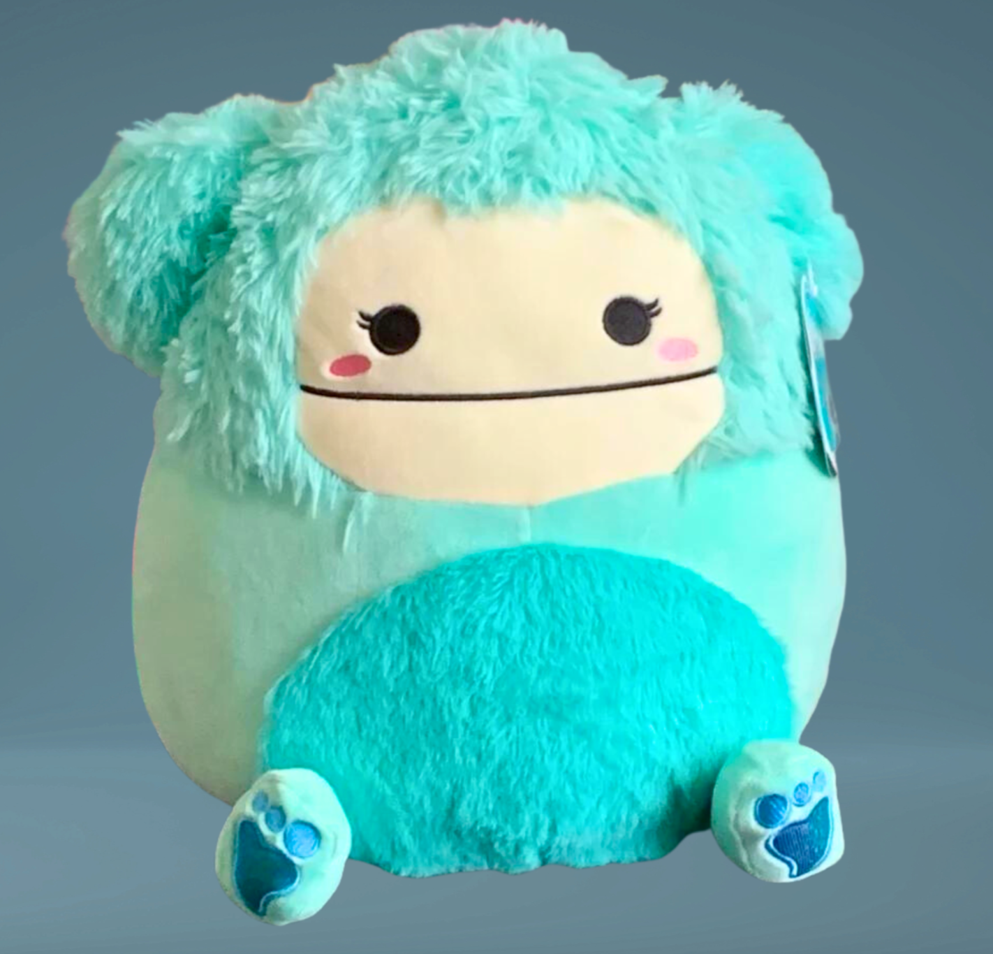 Squishmallows Joelle The Bigfoot YETI 12" Plush, Teal Fuzzy Belly OG ...