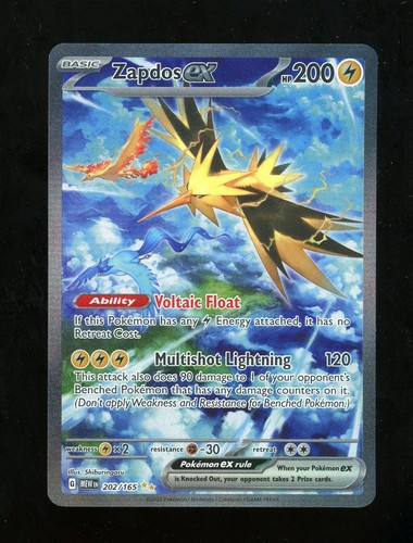 Zapdos ex 202/165 Scarlet & Violet 151 SIR Full Art Holo Pokemon Card ...