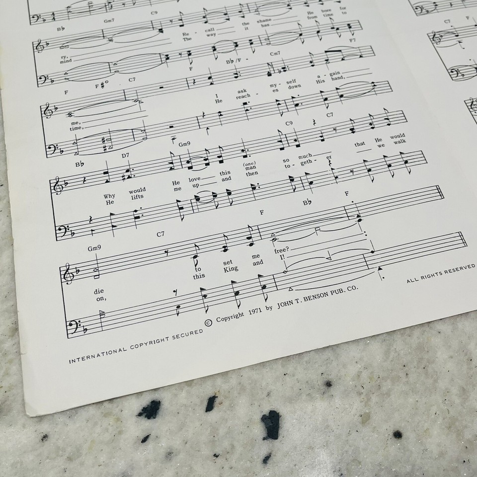 I’m So Unworthy Sheet Music Gordon Jensen Piano Lyrics 70s Gospel ...