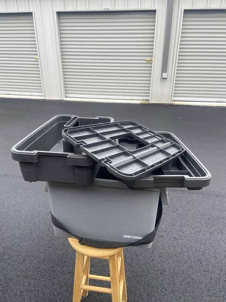 Vintage Craftsman Portable Tool Box Sit Stand Step Stool Tote Stacking ...