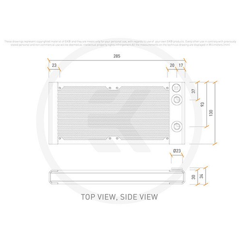 EK-Quantum Surface S240 Dual 120mm Fan Water Cooling Radiator - White ...