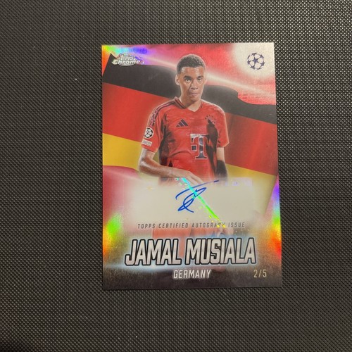 2024-25 TOPPS Chrome UCC - Jamal Musiala /5 Red Global Attr Autograph ...