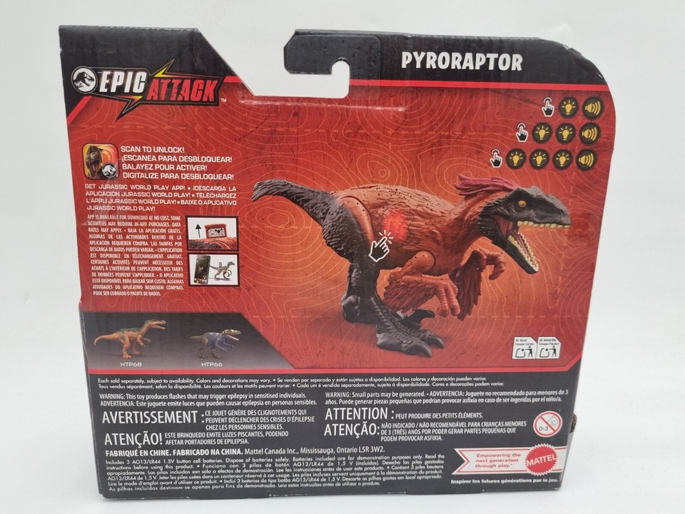 Jurassic World Mattel 2023 Epic Attack PYRORAPTOR 4+ Brand New | eBay