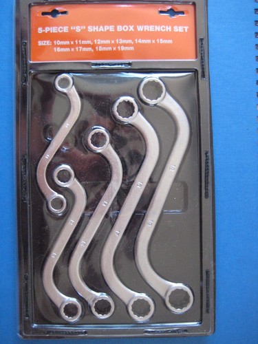 "S" Style Obstruction Wrench, 5 Piece Set, 10 - 19mm 12 point Hex ...