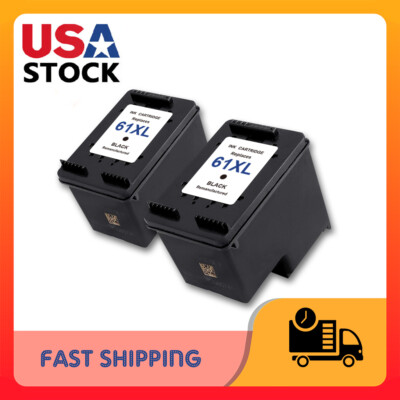 2 Pks 61XL Black Ink Cartridge for HP ENVY 4500 5535 Deskjet 2540 2544 ...