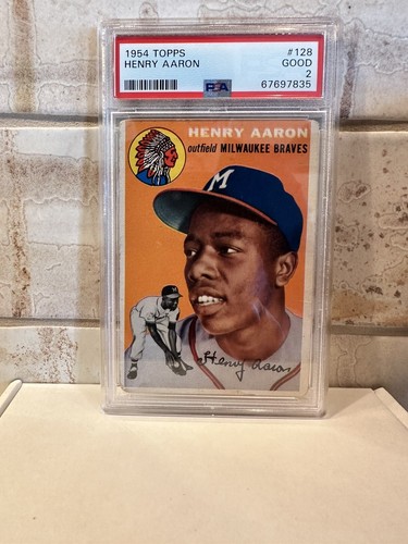 1954 Henry Aaron #128 Milwaukee Braves Rookie Card. PSA 2 Grading | eBay