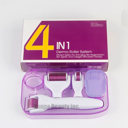4 in 1 Derma Roller Set 0.5 mm /1.0 mm / 1.5 mm Micro Pins Anti Aging ...