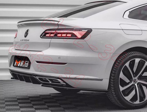 Fits For VW Arteon 2021-23 ABS Gloss Black Rear Diffuser Bumper Lip ...