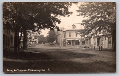 Street Scene Chesterville Ohio OH Store Windows 1910 Real Photo RPPC | eBay