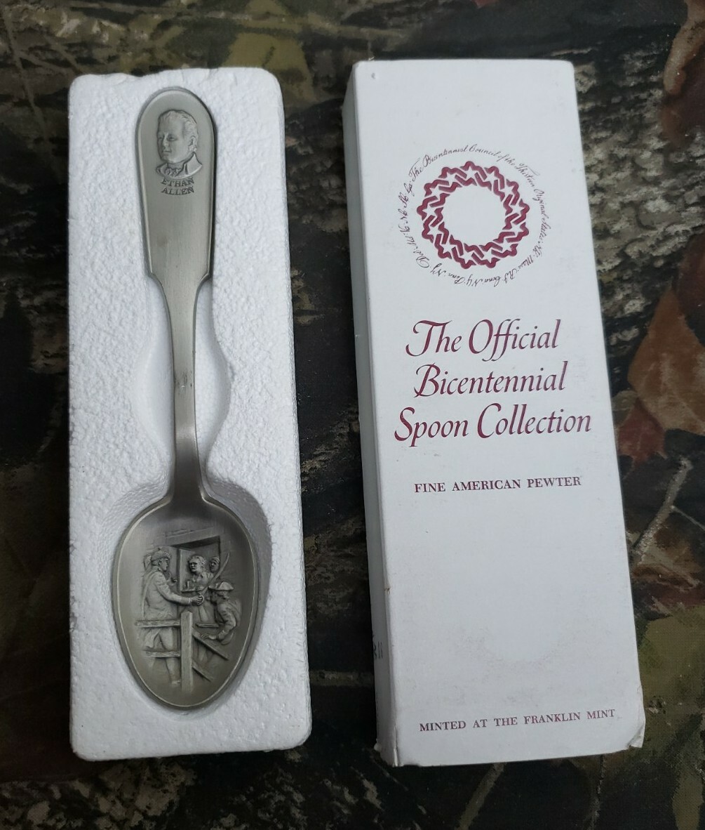 Franklin Mint Official Bicentennial Ethan Allen Spoon Collection Pewter ...