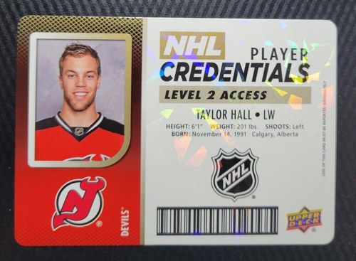 2017-18 UDC MVP NHL Player Credentials Level 2 Access TAYLOR HALL NJ ...
