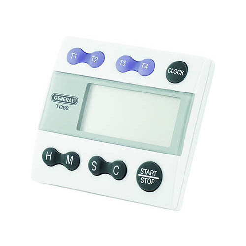 General Tools TI388 4-Channel Digital Timer-Stopwatch with Clock | eBay