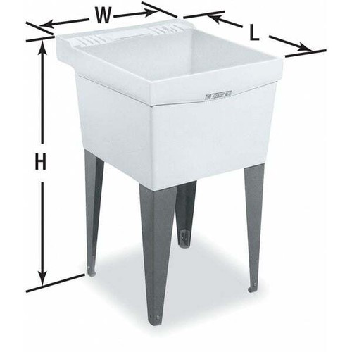 Mustee 19F Utility Sink 24 In X 20 In, 1, 2, Floor Mount, Thermoplastic ...