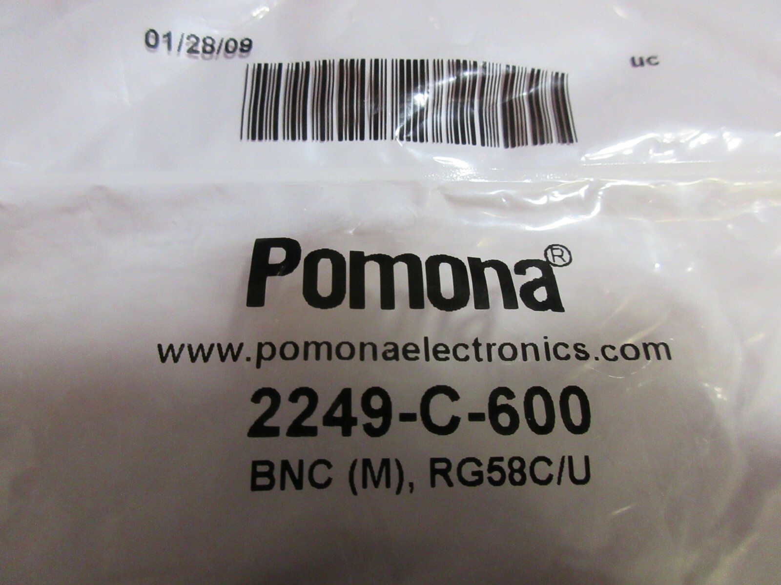 Pomona Electronics 2249-c-600 Cable BNC Male Rg58c/u 50ft for sale ...