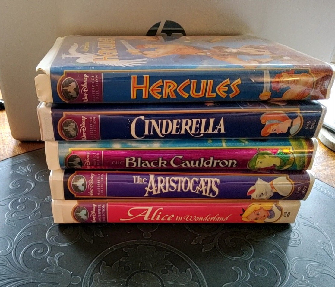 disney movies on vhs tapes hercules, Cinderella, Black Cauldron,The ...