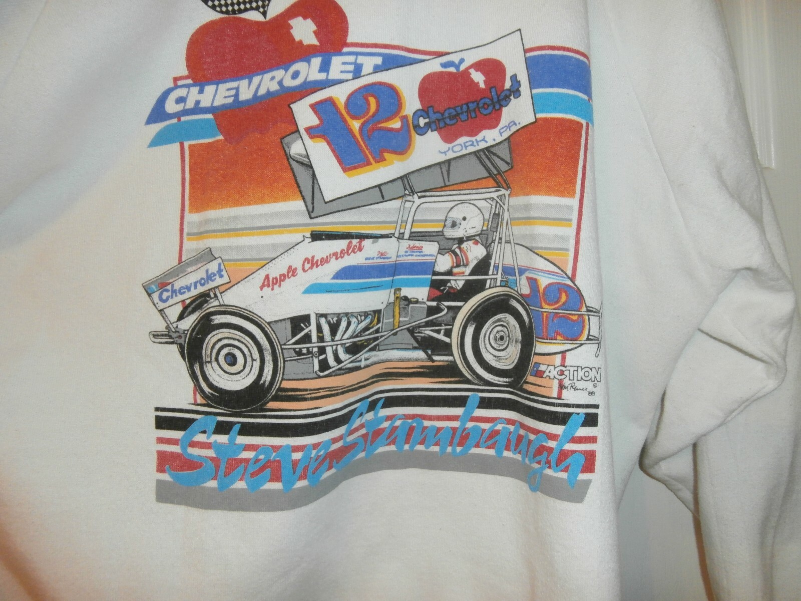 Vintage #12 Steve Stambaugh 410 Sprint Car Sweatshirt size XXL Apple ...