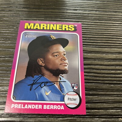 2024 Topps Heritage Prelander Berroa Rookie #424 Seattle Mariners ...