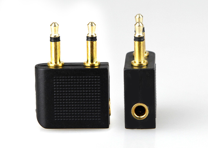 2x Airplane Airline Headphone Adapter For Audio Jack 2 Plug Air Plane ...