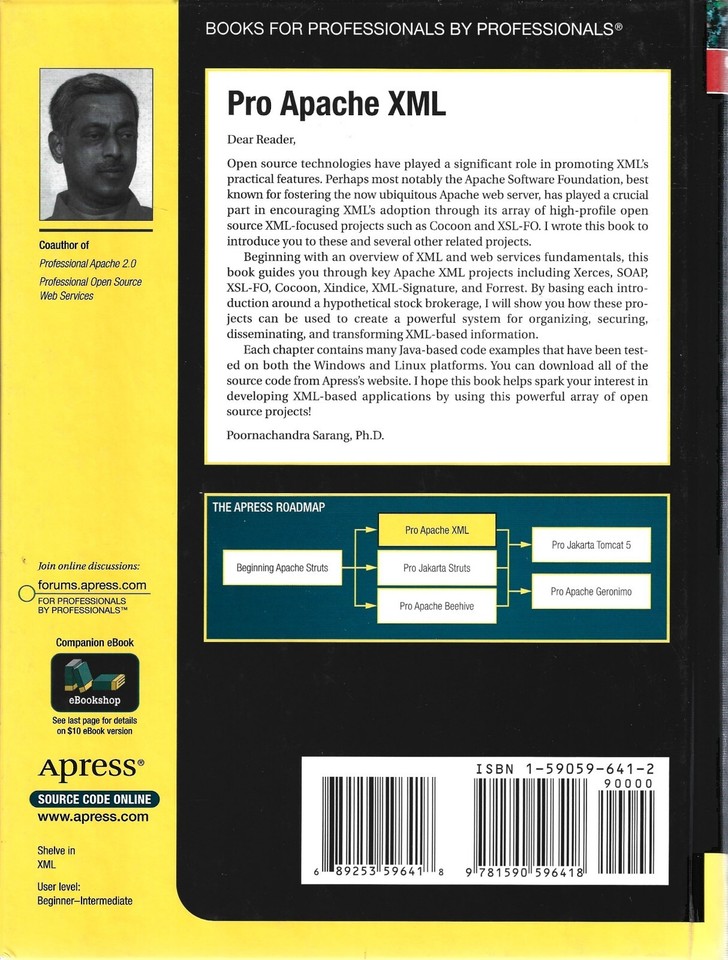 Pro Apache XML by Poornachandra Sarang (2006, Hardcover, New Edition) | eBay