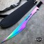 27" Rainbow Full Tang Blade Machete Tactical Katana Ninja Sword w ...