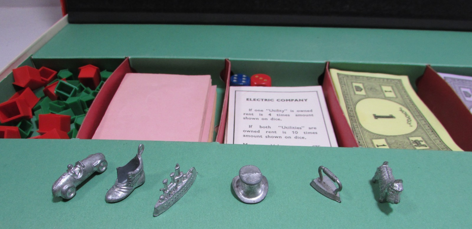 Vintage Monopoly Board Game Original Red Box with Metal Pieces 1960's ...