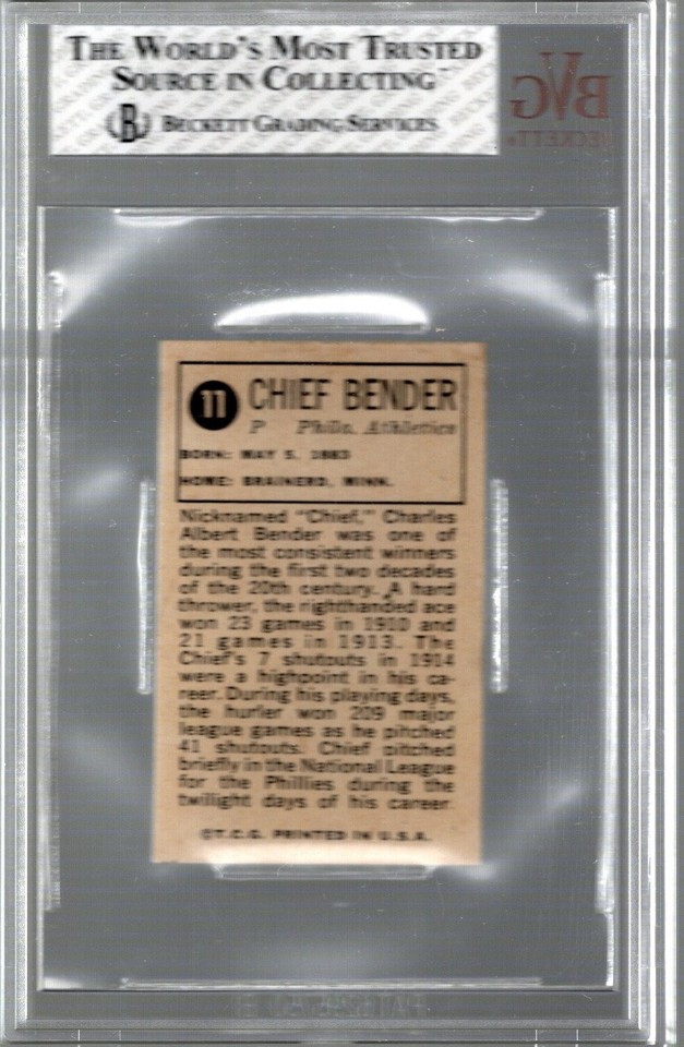 Chief Bender 1963 Bazooka All-Time Greats #11 Silver BVG 7 | eBay