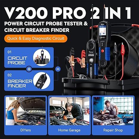 VDIAGTOOL V200 Pro Power Probe Tester Breaker Open Short Circuit Finder ...