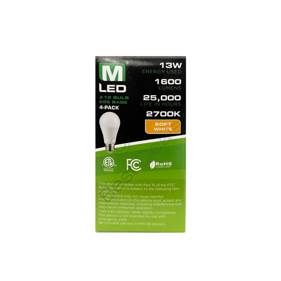 16-Maxlite 100W replacement 13W Light Bulb LED Soft White A19 2700K ...